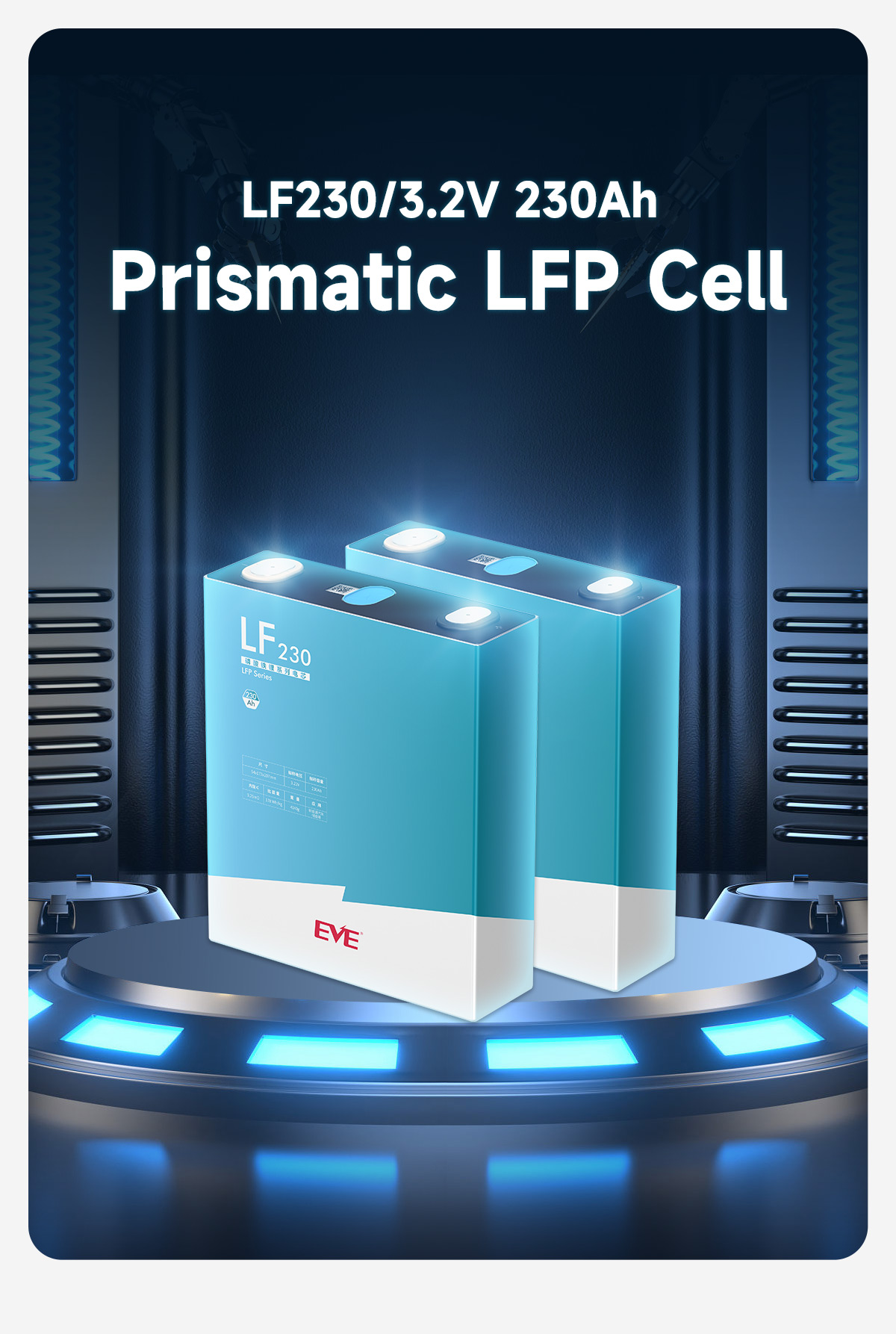 Prismatic LFP Cell 3.2V 200AH – erpowertech